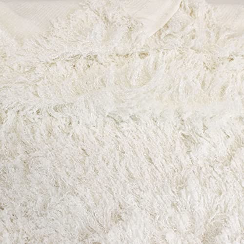 Texco Inc Fluffly Flokati Faux Fur Fabric-1 Yard, White