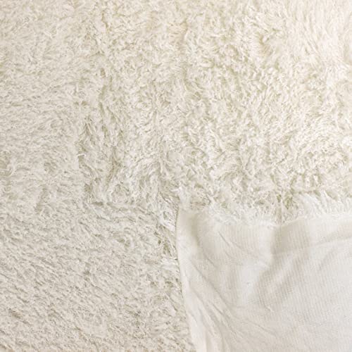 Texco Inc Fluffly Flokati Faux Fur Fabric-1 Yard, White