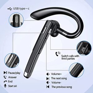 SYNTRAVA Bluetooth Headset One Ear Earphone Earpiece for Cell Phones Wireless Headset with Charging Case