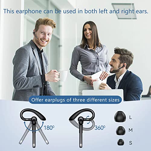 SYNTRAVA Bluetooth Headset One Ear Earphone Earpiece for Cell Phones Wireless Headset with Charging Case