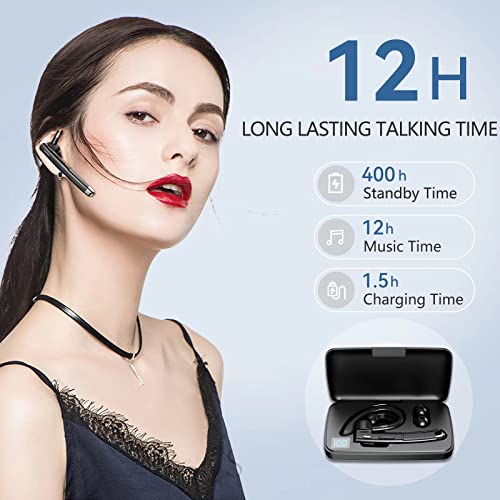 SYNTRAVA Bluetooth Headset One Ear Earphone Earpiece for Cell Phones Wireless Headset with Charging Case