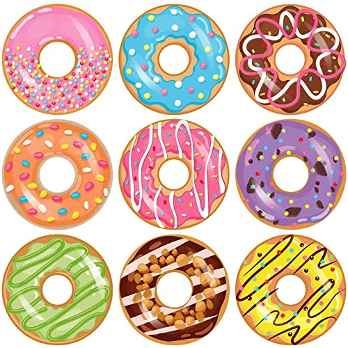 45 Pcs Donuts Cutouts Bulletin Board Donut Cutouts Donut Theme Party Decorations Confetti Donuts Cutouts with Glue Point Dots for Classroom Baby Shower Girls Doughnut Birthday Party, 5.9 x 5.9 Inch