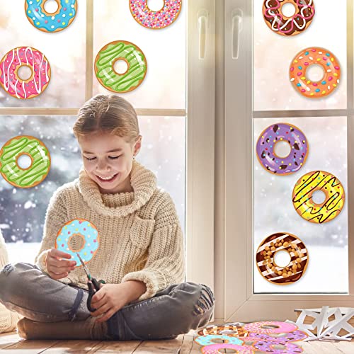 45 Pcs Donuts Cutouts Bulletin Board Donut Cutouts Donut Theme Party Decorations Confetti Donuts Cutouts with Glue Point Dots for Classroom Baby Shower Girls Doughnut Birthday Party, 5.9 x 5.9 Inch