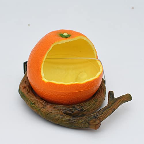 Bird Feeder Bowl Caged with Fruit Shape, Parrot Water Food Feeding Bowl for Small Animal Bird Parrot Drinking Cup Container Cage,Orange-Shape