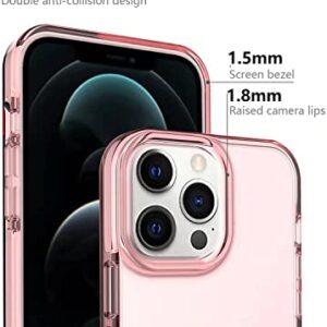 ArtsEvo Shockproof Clear Design for iPhone 13 Pro case, Certified 6.6ft Drop Protection, Raised Edges Protect Camera and Screen, Double Anti-Collision Design Pink