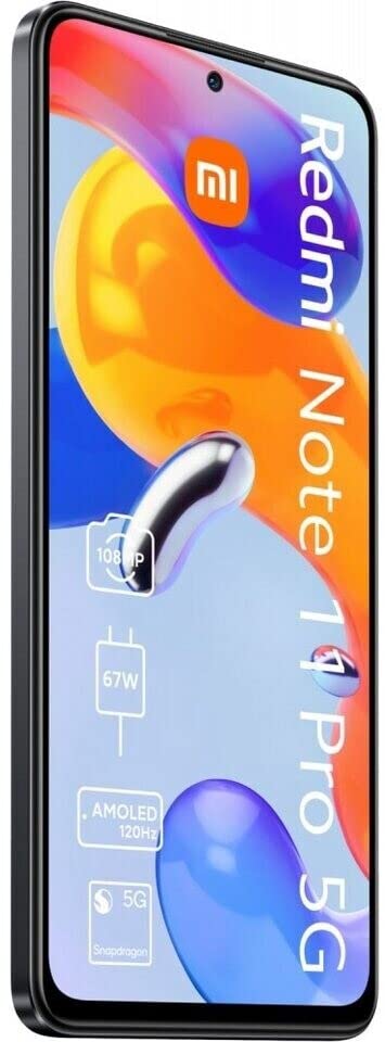 Xiaomi Redmi Note 11 Pro 5G + 4G Volte 64GB + 6GB Factory Unlocked 6.67" 108MP Camera Night Mode (Not Verizon Sprint Boost Cricket Metro At&T) + (w/Fast Car Charger Bundle) (Graphite Gray)