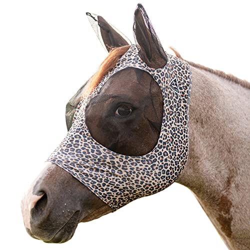 Professional's Choice Comfort-Fit Horse Fly Mask - Cheetah Pattern - Maximum Protection and Comfort for Your Horse