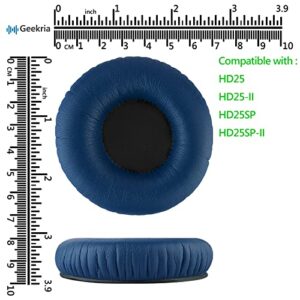 Geekria QuickFit Replacement Ear Pads for Sennheiser HD25, HD25SP, HD25 Lite, HD25 Plus, HD25 Limited 75th Anniversary Edition Headphones Ear Cushions, Ear Cups Cover Repair Parts (Blue)