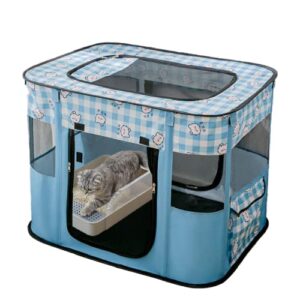 carroza dog and cat pop play pen,pets houses for dogs and cats,indoor&outdoor exercise pen dog tent puppy playground large (m, bule)