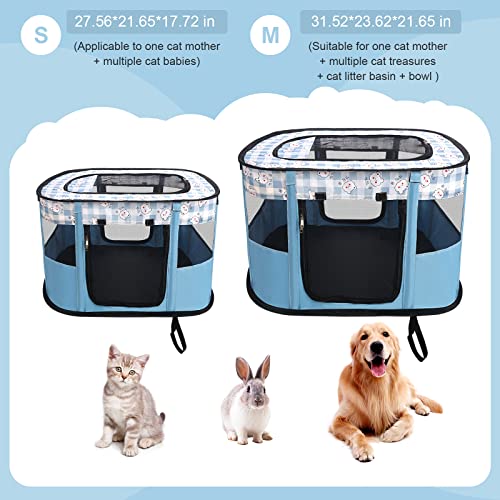 Carroza Dog and CAT pop Play Pen,Pets Houses for Dogs and Cats,Indoor&Outdoor Exercise Pen Dog Tent Puppy Playground Large (M, Bule)