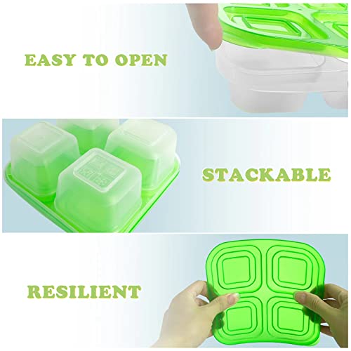 WHSNDL 4-Compartment Bento Snack Boxes Reusable Meal Prep Containers BPA-Free Food Containers for Kids, Boys & Girls After Meal Snack Containers Suitable for school, travel, picnic(5 Pack)