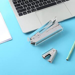 EXPUTRAN Standard Acrylic Stapler and Staple Remover Set, Takes Standard 24/6 or 26/6 Staples, Modern Design Desk Accessory Kit for Home, Office, or School(Silver)