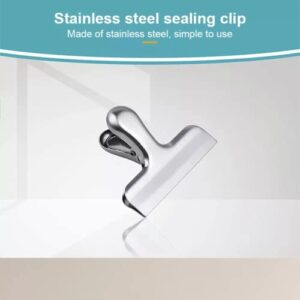 8 Pack Chip Clips - Stainless Steel 3 Inch Heavy Duty Metal Large Bag Clips for Tightly Sealed Coffee, Snack, Potato Bags - Kitchen & Office Usage Silver