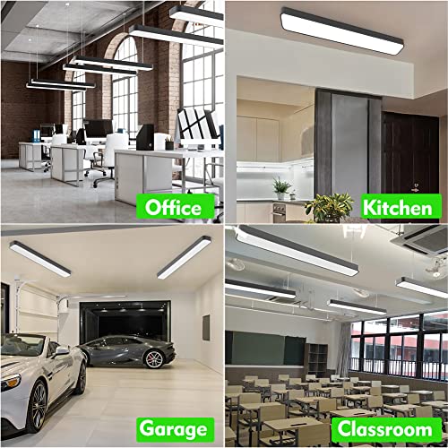 bulbeats 4FT 5“ Flush Mount Light Fixture, 50W Linear Kitchen Ceiling Light Fixtures, 7000LM 5000K Led Wrap-Around Shop Lights for Garage Office, Fluorescent Light Replacement(4 Pack)