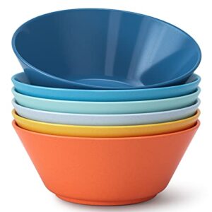 homestockplus 50 oz large cereal bowls, unbreakable salad bowl set of 6, sturdy and stackable serving bowls, microwave dishwasher safe color bowls set for oatmeal, soup, ramen, salad, snack -6 colors