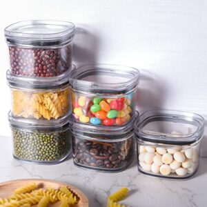 zeeooil Salad Dressing Container Set 6 Pcs Airtight Reusable Plastic Condiment Containers with Lids Small Containers for Lunch Box Picnic Travel, Deli Containers for Sauce, Spices & Sugar