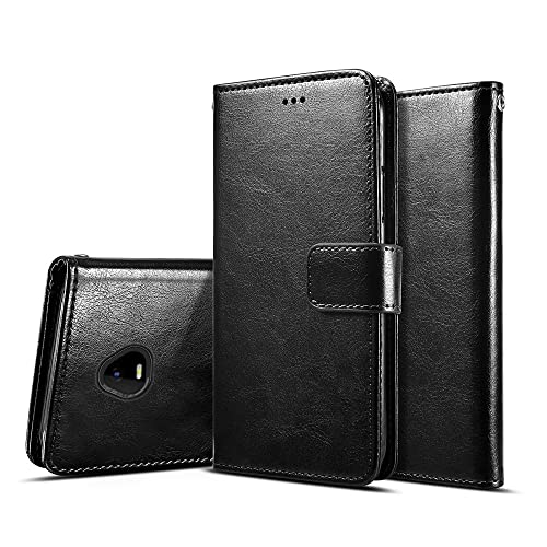 YJROP for Schok Volt SV55 Case, for Schok Volt SV55 Wallet Case, PU Leather Wrist Strap Card Slots Shockproof Protective Flip Cover Phone Case for Schok Volt SV55 SV55216, Black