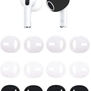 ALXCD Fit in Case Ear Cover Compatible with AirPods 3 Earbuds 3rd Gen, Silicone Earbud Covers Eartips Fit in Charging Case, Compatible with AirPods 3, 6 Pairs White/Black/Clear