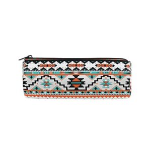 dxtkwl ethnic aztec print pencil case pen bag pouch holder, zipper pencil bag portable cosmetic organizer makeup brush bag purse school stationery for kids girl boy adult office nurse supplies