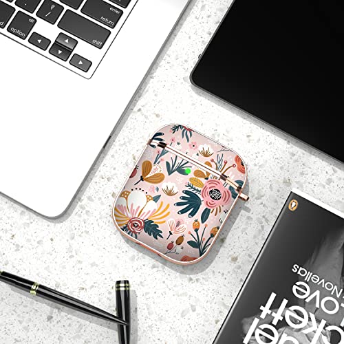 Maxjoy Compatible AirPod Case Cover, Cute Air Pod 2 Hard Shell for Women with Keychain Protective Air Pod 2nd 1st Generation Cover