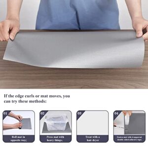 Hersvin Shelf Liner, 24" x20' Non-Adhesive Drawer Liners EVA Kitchen Cupboard Cabinet Covering Undersink Mat Washable Fridge Lining Paper (Gray/Diamond)