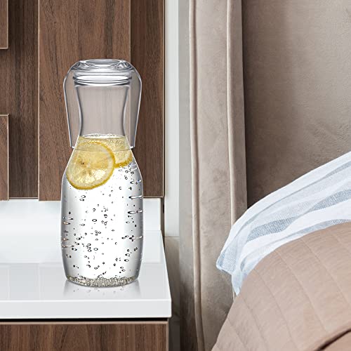 Amazing Abby - Aurora - Acrylic Bedside Carafe Set, Plastic Water Carafe with Dual-Use Tumbler/Lid, Easy-Access for the Night, Shatter-Proof, BPA-Free, Great for Bedroom, Bathroom, Kitchen, and More