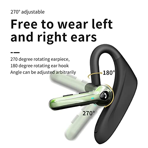 Trucker Bluetooth Headset Wireless Bluetooth Earpiece with Microphone ENC Long Battery Life Waterproof Earpiece Hands Free Headset Cell Phone Ear Pieces for Office Business Driving Work HD Phone Calls