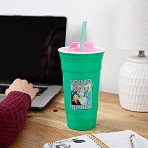 Silver Buffalo Golden Girls Squad Goals Photo Plastic Tumbler with Lid and Straw, 32 Ounces