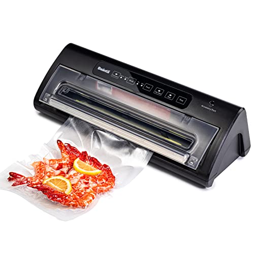 Daintii Automatic Vacuum Sealer Machine, High Suction Power, Consistent Sealing & Easy to Use, Included Starter Kit, for Airtight Food Storage and Sous Vide, Safety Certified, Black