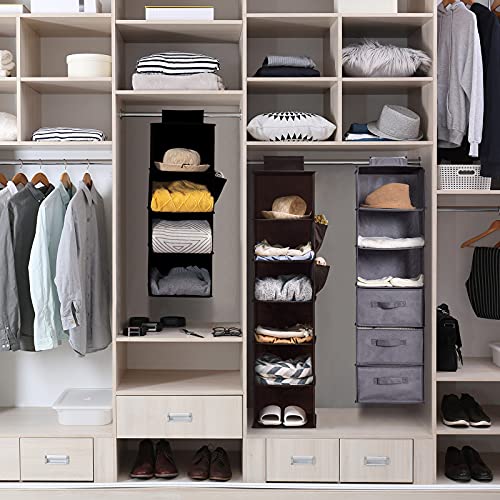 YOUDENOVA Hanging Closet Organizers and Storage, 6-Shelf Closet Hanging Storage Shelves