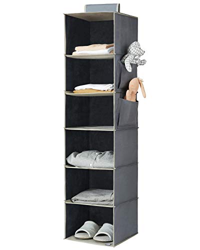 YOUDENOVA Hanging Closet Organizers and Storage, 6-Shelf Closet Hanging Storage Shelves