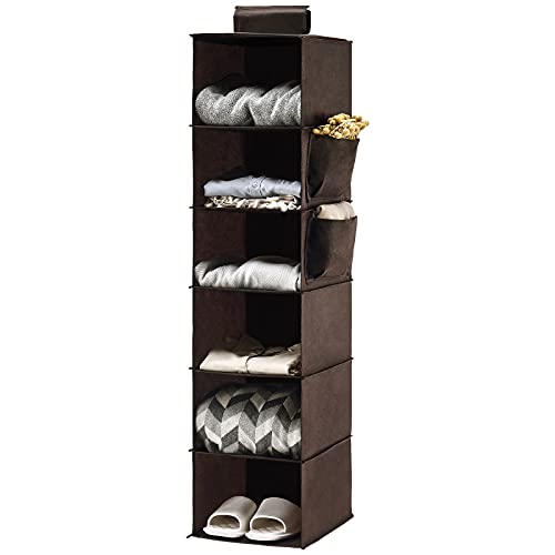 YOUDENOVA Hanging Closet Organizers and Storage, 6-Shelf Closet Hanging Storage Shelves