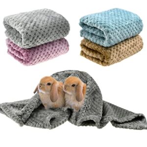 vehomy 4pcs guinea pig blankets hamster flannel blanket bunny blanket cage liners small pet fleece sleep blankets bedding mats bathe towels for hamster guinea pig rabbit kitten chinchilla hedgehog