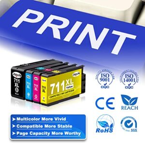 Jagute 711XL 711 Ink Cartridges Replacement for HP 711 XL Work with HP Designjet T120 T520 24-in T520 36-in Printers(2 Black, 2 Cyan, 2 Magenta, 2 Yellow) 8 Pack