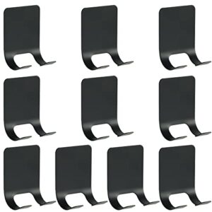 alise 10 pcs self-adhesive utility hooks coat hook double towel clothes hooks for bathroom kitchen wardrobe window glass door garage,free-drilling stainless steel black finish