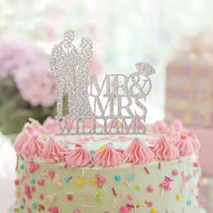 Mr & Mrs Personalised Engagement Wedding Caketopper Bride To Be Wedding Party Supplies For Couples Engagement Gifts Silver