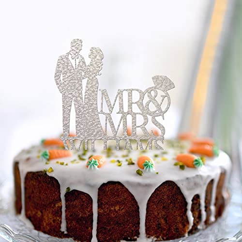 Mr & Mrs Personalised Engagement Wedding Caketopper Bride To Be Wedding Party Supplies For Couples Engagement Gifts Silver