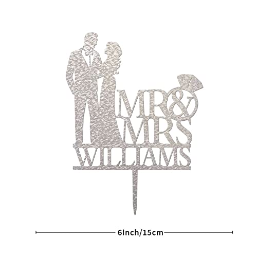 Mr & Mrs Personalised Engagement Wedding Caketopper Bride To Be Wedding Party Supplies For Couples Engagement Gifts Silver