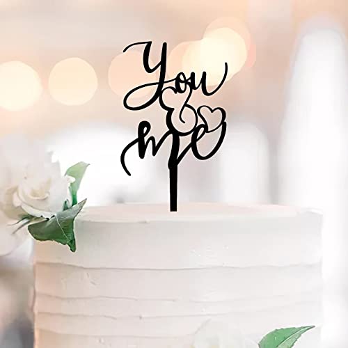 You & Me Personalised Engagement Wedding Caketopper Bride To Be Wedding Party Decorations For Couples Wedding Gifts Acrylic Black