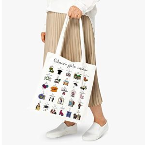 Gilmore Girls Alphabet Canvas Tote Bag Funny Cotton Reusable Tote Shoulder Bag Present for Friends Fans Women Men