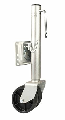 Mytee Products Swivel Trailer Tongue Jack with Dual Wheels, 2000 Lbs. Capacity | Heavy-Duty Trailer Jack with Rubber Wheel for RV, Boat, Utility & Marine Trailers