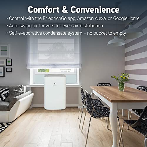 Friedrich Air ZHP14DB Zoneaire 4-In-1 Portable Air Conditioner, Heater, Dehumidifier, and Fan With WiFi Mobile Control for Up To 500 Sq. Ft.