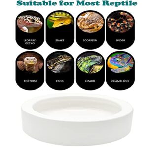 3 Pcs Reptile Food Bowl, Ceramic Water Feeder Bowl for Lizard Anoles Bearded Dragons Crested Gecko Hermit Crabs Triangular