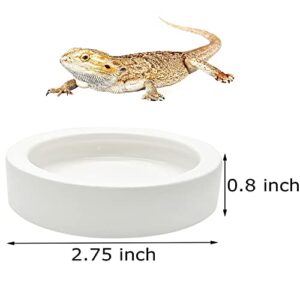 3 Pcs Reptile Food Bowl, Ceramic Water Feeder Bowl for Lizard Anoles Bearded Dragons Crested Gecko Hermit Crabs Triangular