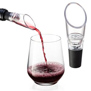 superstuff wine aerator pourer spout, red wine air aerator and decanter spout, portable instant wine aerating, suitable for most wine bottles, wine gifts idea 1 pack