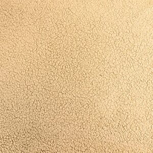 texco inc 1/4-inch pile sherpa faux fur fabric-1 yard, khaki