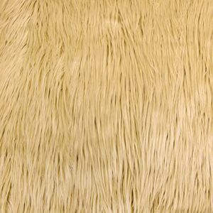 texco inc extra long luxury shaggy faux fur fabric-1 yard, camel