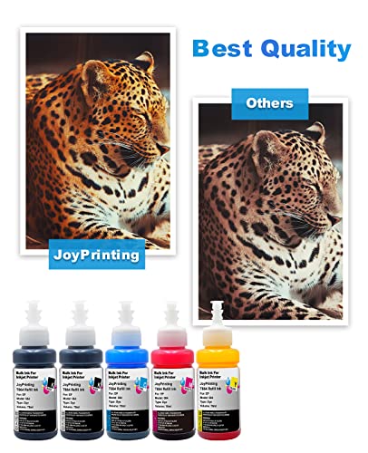 JoyPrinting Epson 664 Ink Refill Bottles Replacement for T664 Ink Work for EcoTank ET-2650 ET-2500 ET-2550 ET-2600 ET-4500 ET-14000 L100 L110 L120 L200 L210 L300 L350 L355 L550 L555 Printers (5 Pack)