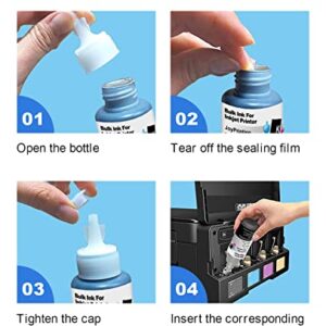 JoyPrinting Epson 664 Ink Refill Bottles Replacement for T664 Ink Work for EcoTank ET-2650 ET-2500 ET-2550 ET-2600 ET-4500 ET-14000 L100 L110 L120 L200 L210 L300 L350 L355 L550 L555 Printers (5 Pack)