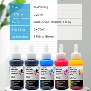 JoyPrinting Epson 664 Ink Refill Bottles Replacement for T664 Ink Work for EcoTank ET-2650 ET-2500 ET-2550 ET-2600 ET-4500 ET-14000 L100 L110 L120 L200 L210 L300 L350 L355 L550 L555 Printers (5 Pack)